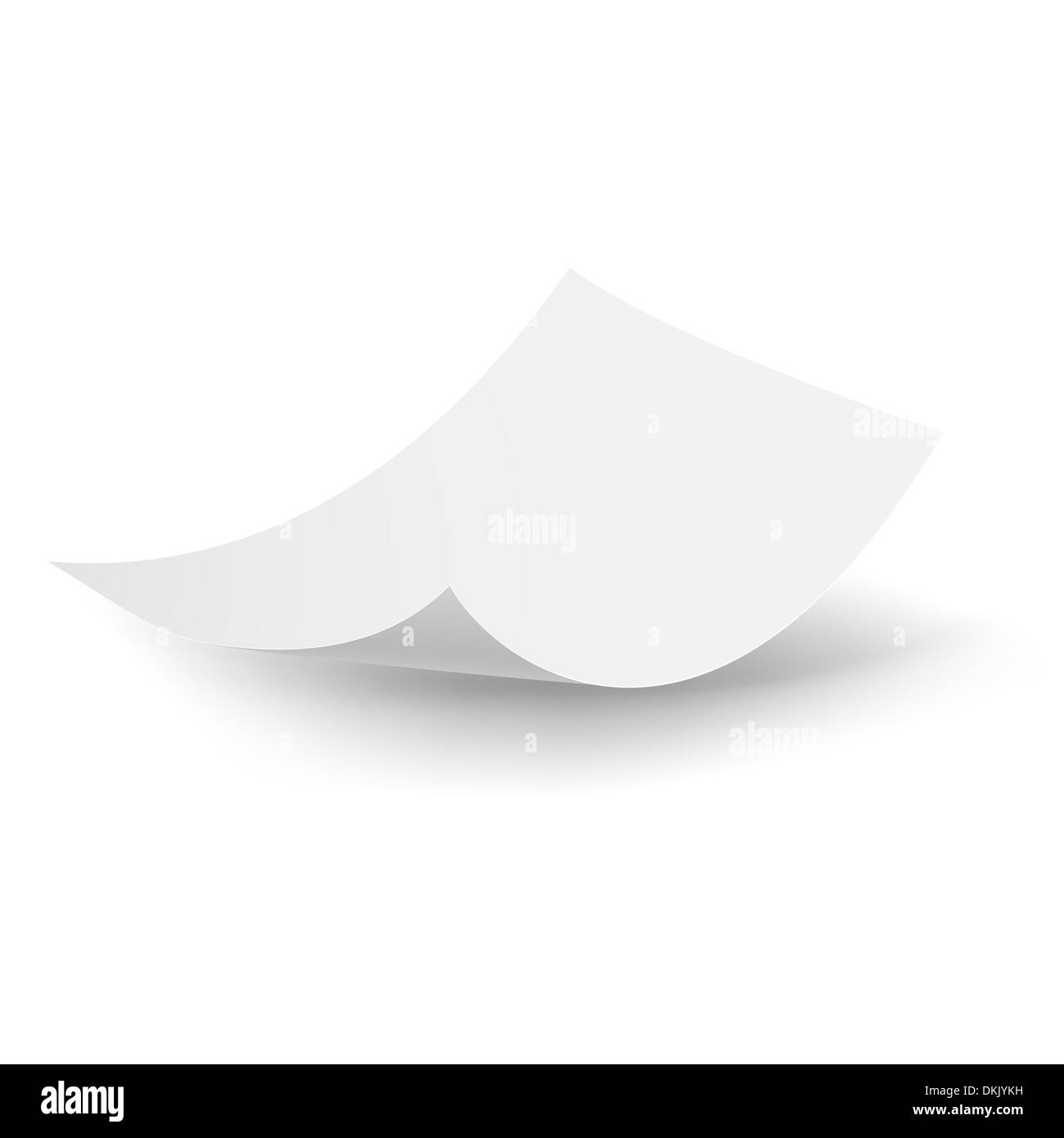 Blank paper sheet falling down. Illustration on white background Stock ...