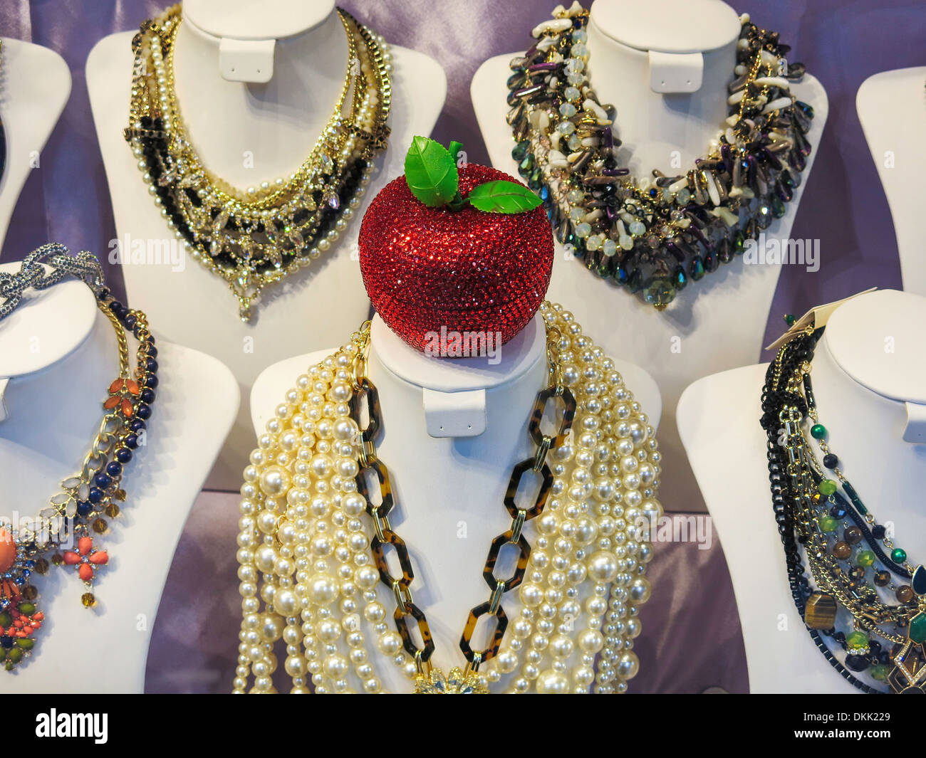 Jewelry on Display in Shop Window, Manhattan, NY Stock Photo - Alamy