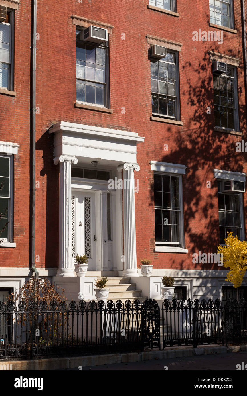 NYU School Brownstones, Washington Square North, NYC Stock Photo - Alamy