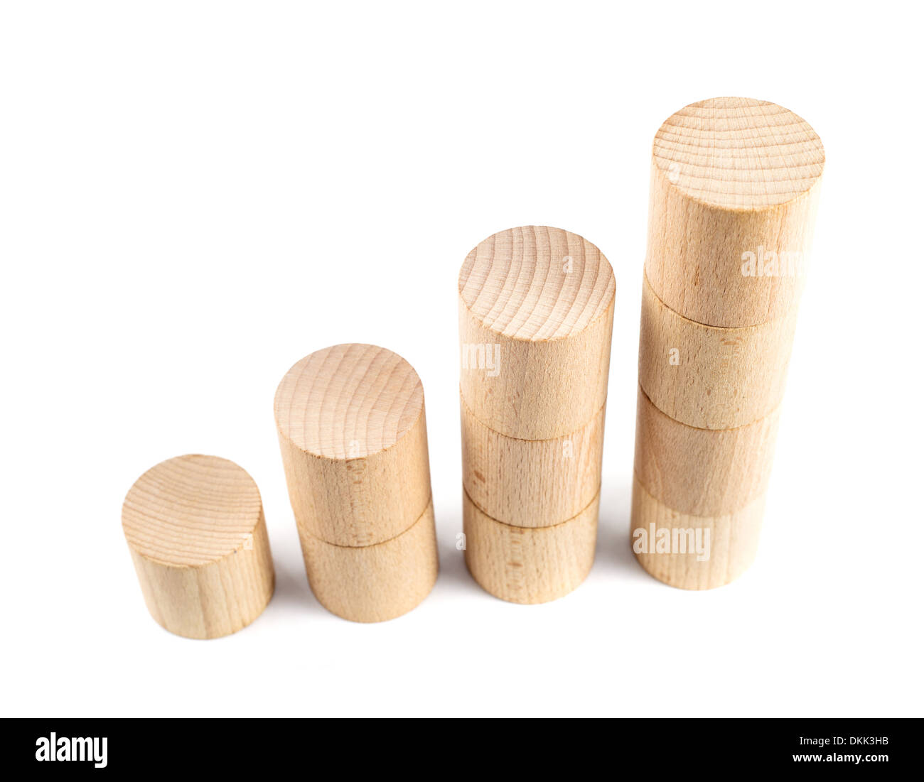 Wooden cylinders as a business concept, achieve goals, recovery Stock ...