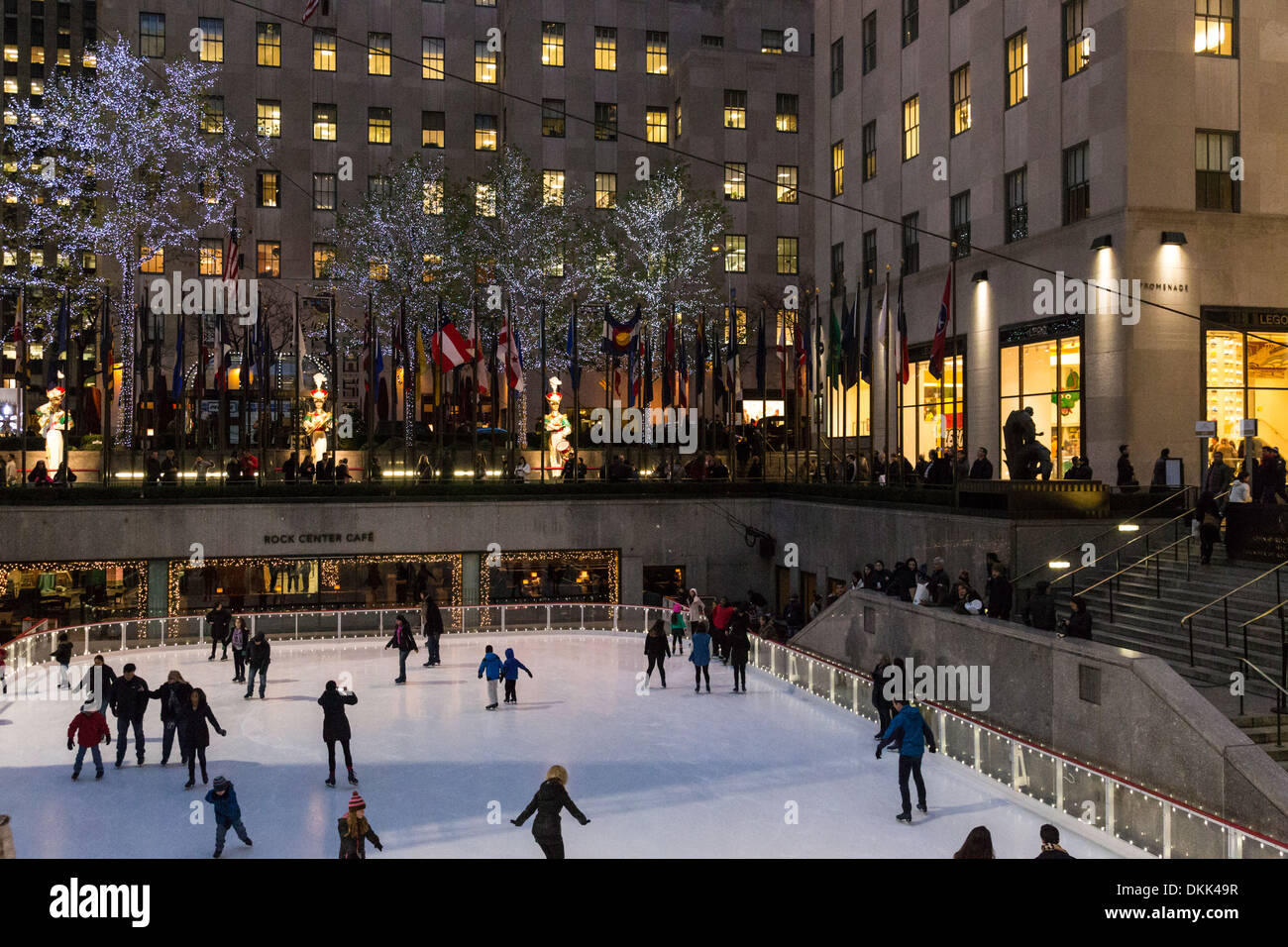 Ice Skating Rink, Holiday Season, Rockefeller Center, NYC Stock Photo ...
