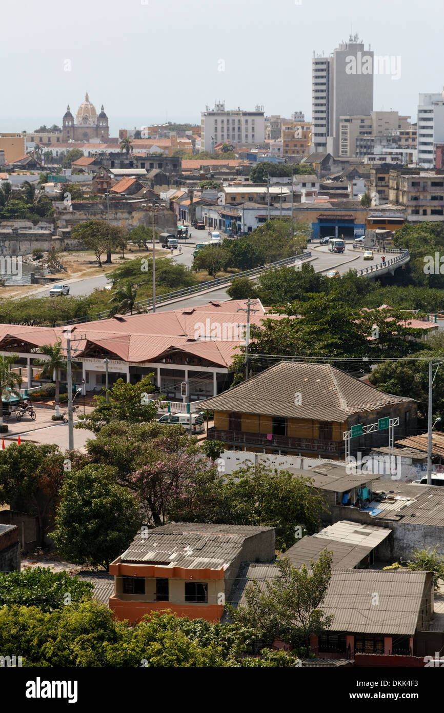 View over the Caribbean city of Cartagena de Indias, Colombia Stock ...