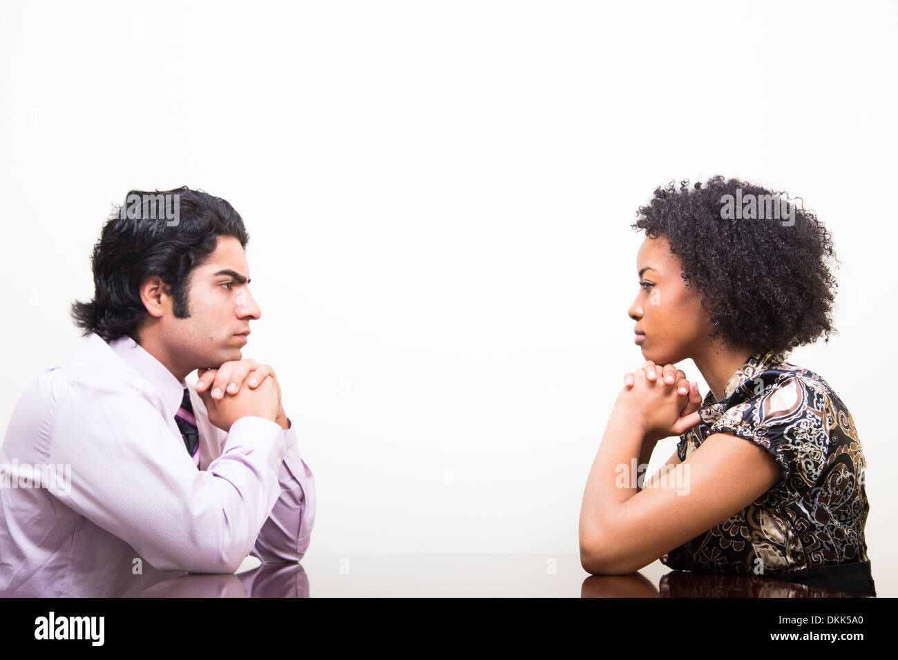 Woman staring at man hi-res stock photography and images - Alamy