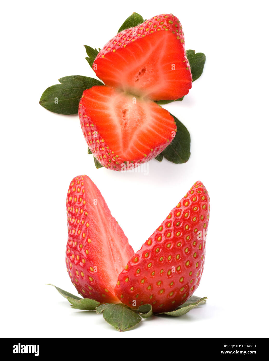 Halved strawberry isolated on white background Stock Photo - Alamy
