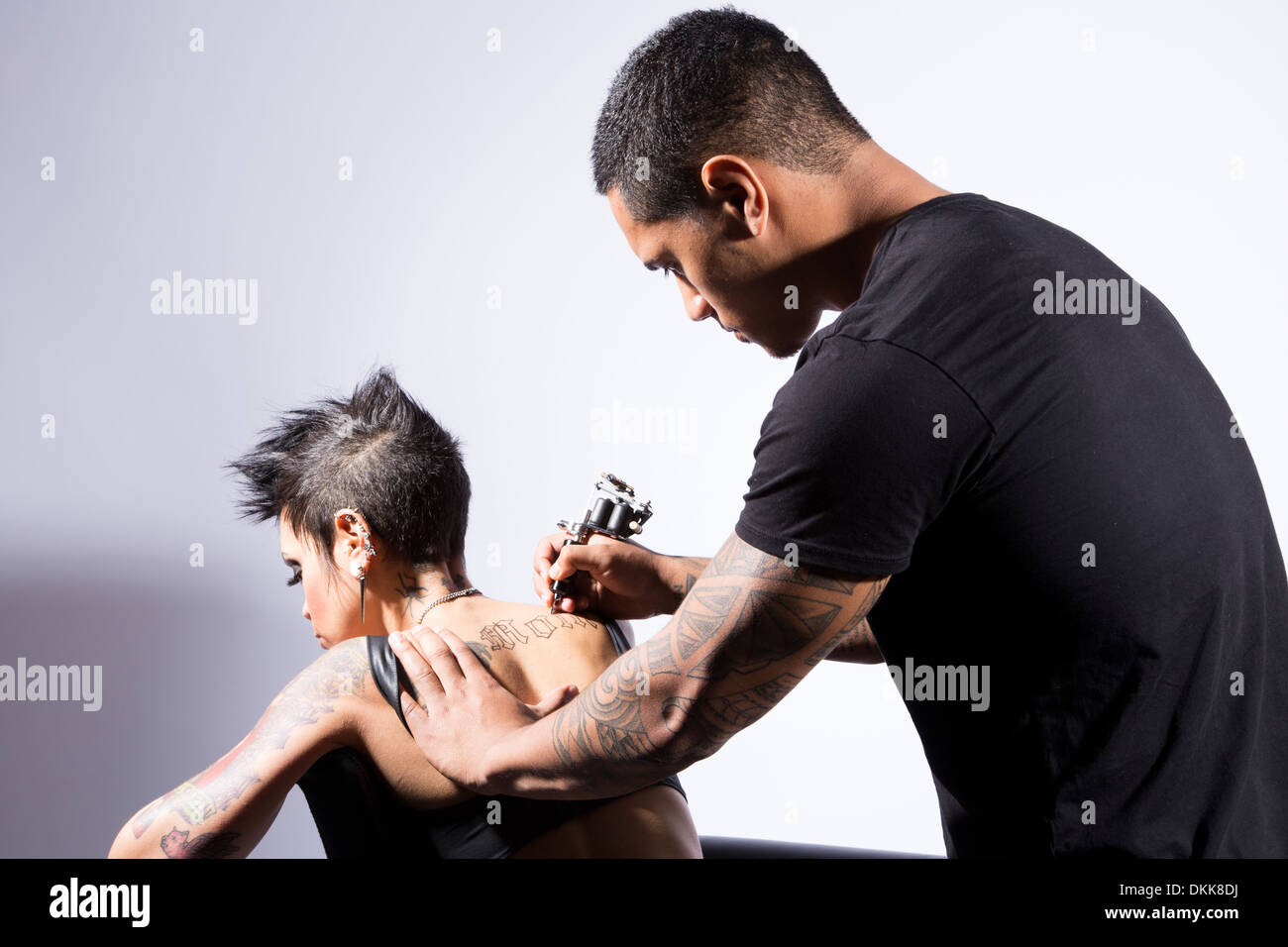 Back tattoo woman hi-res stock photography and images - Alamy