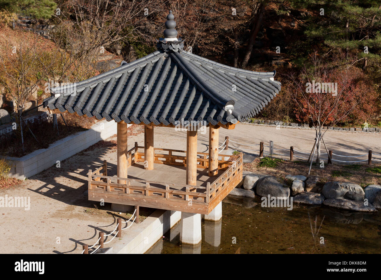 Typical wooden structure with Giwa (baked clay) roof tiles - South ...