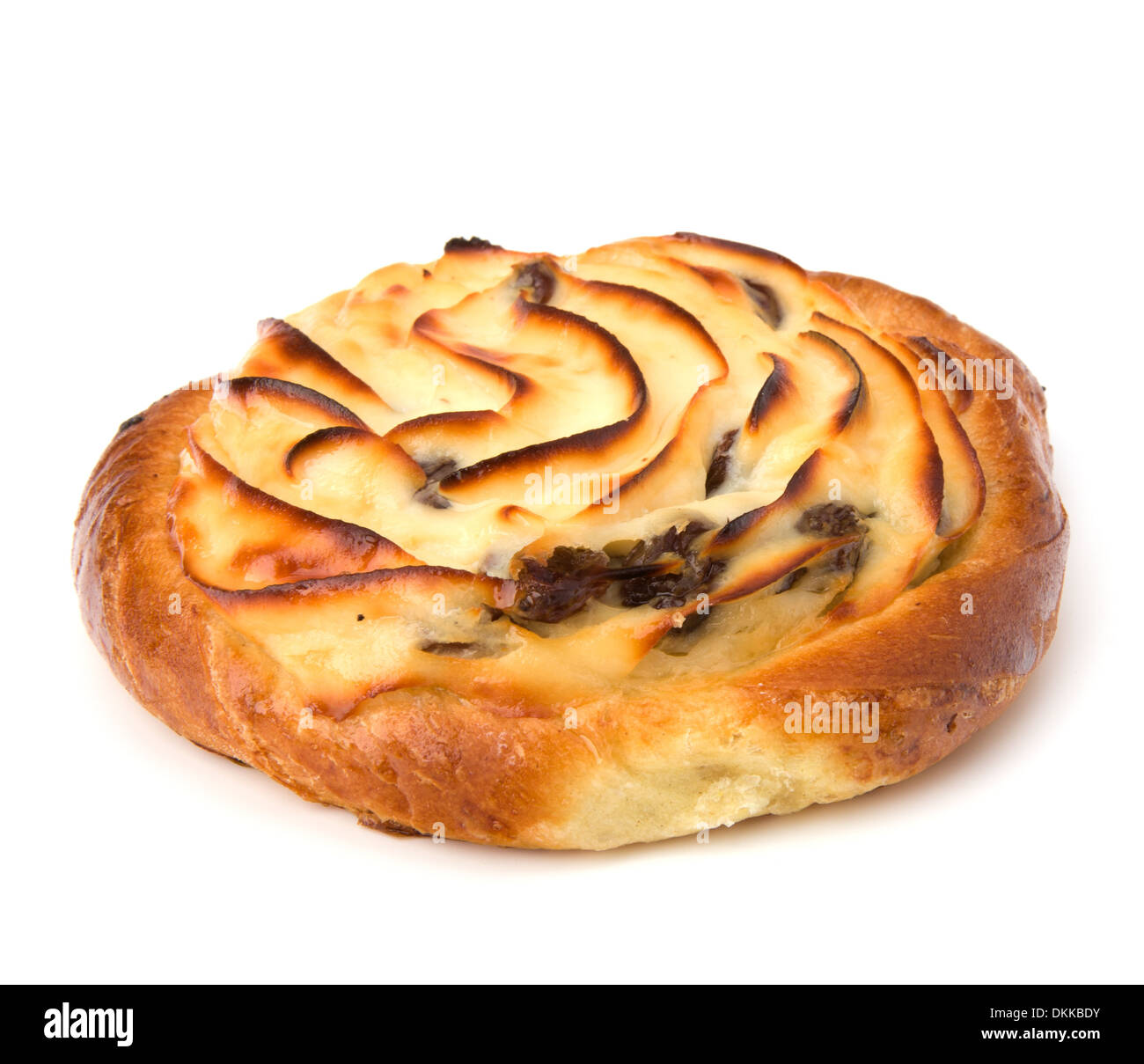 Delicious sweet cream bun isolated on white background Stock Photo - Alamy