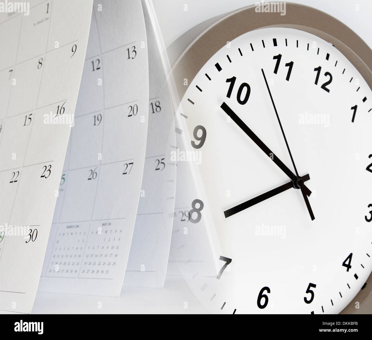 Clock face and calendar composite Stock Photo - Alamy
