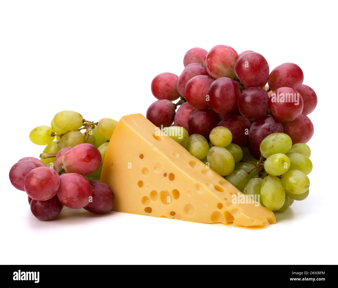 Perfect bunch of grapes and cheese isolated on white background Stock ...