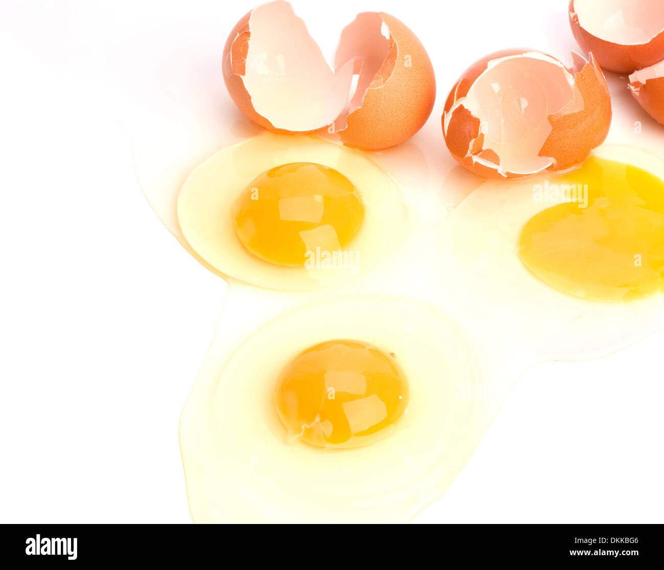 broken eggs isolated on white background Stock Photo - Alamy