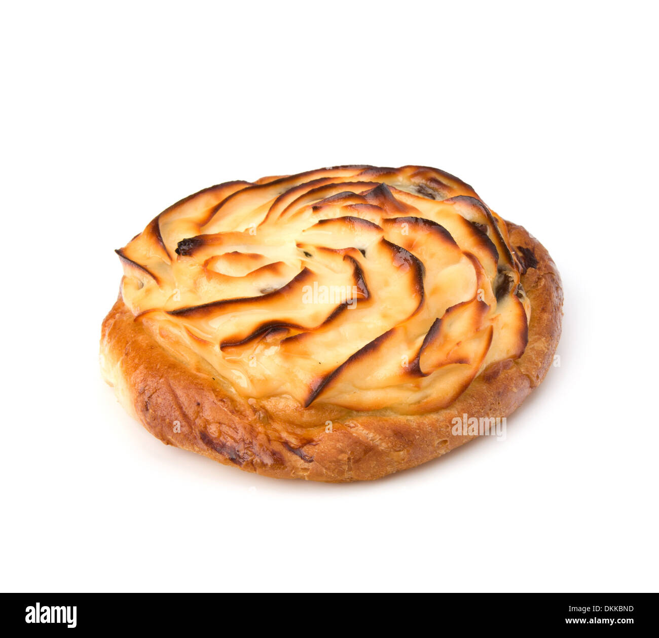 Delicious sweet cream bun isolated on white background Stock Photo - Alamy