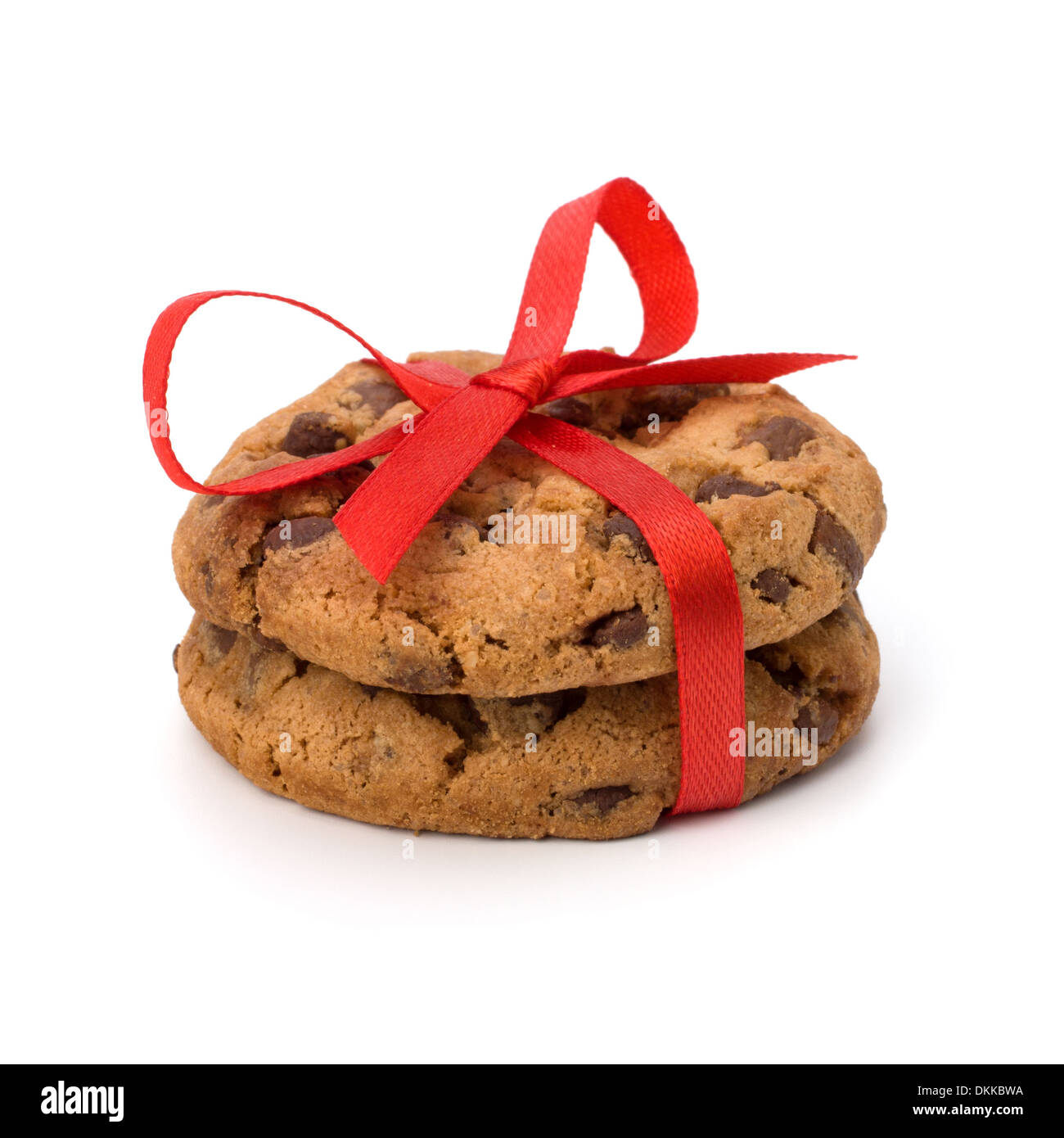 Festive wrapped chocolate pastry biscuits isolated on white background ...