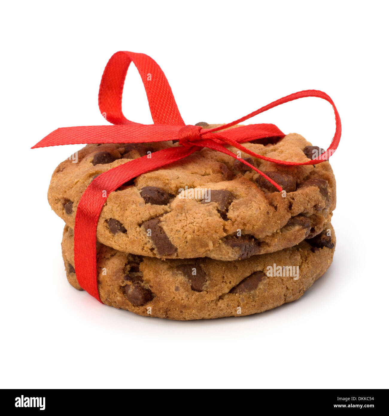 Festive wrapped chocolate pastry biscuits isolated on white background ...