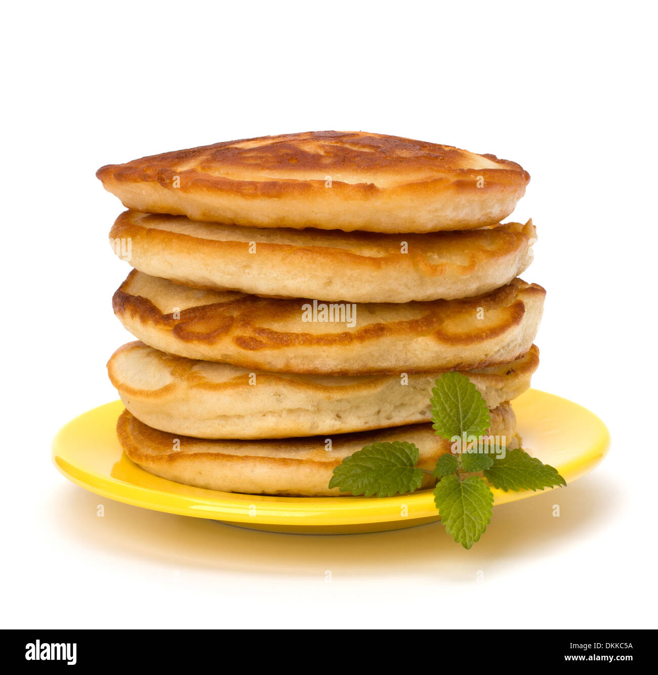 Pancakes stack on white background Stock Photo - Alamy