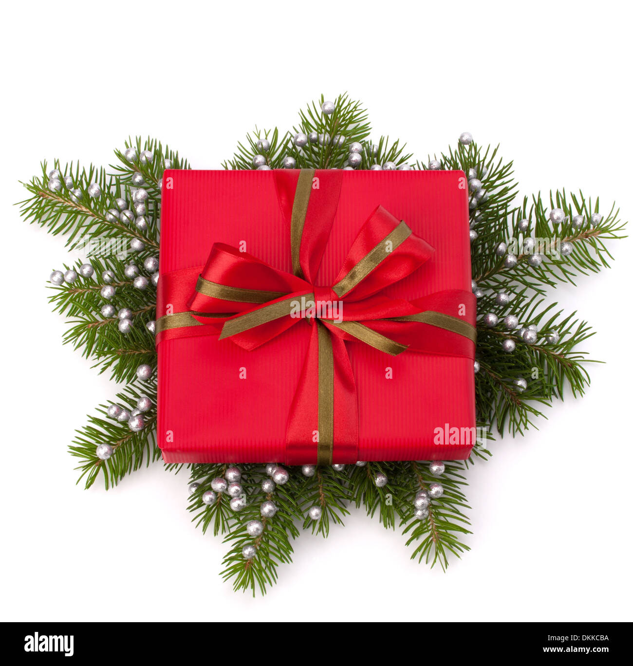 Christmas gift box isolated on white background Stock Photo - Alamy