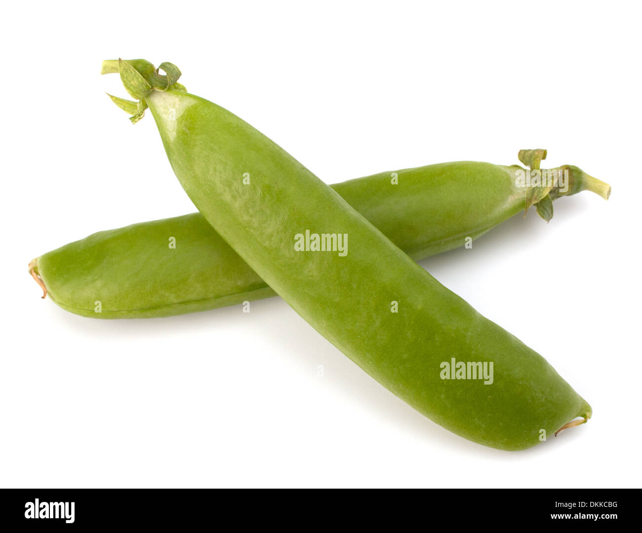Fresh green pea pod isolated on white background Stock Photo - Alamy