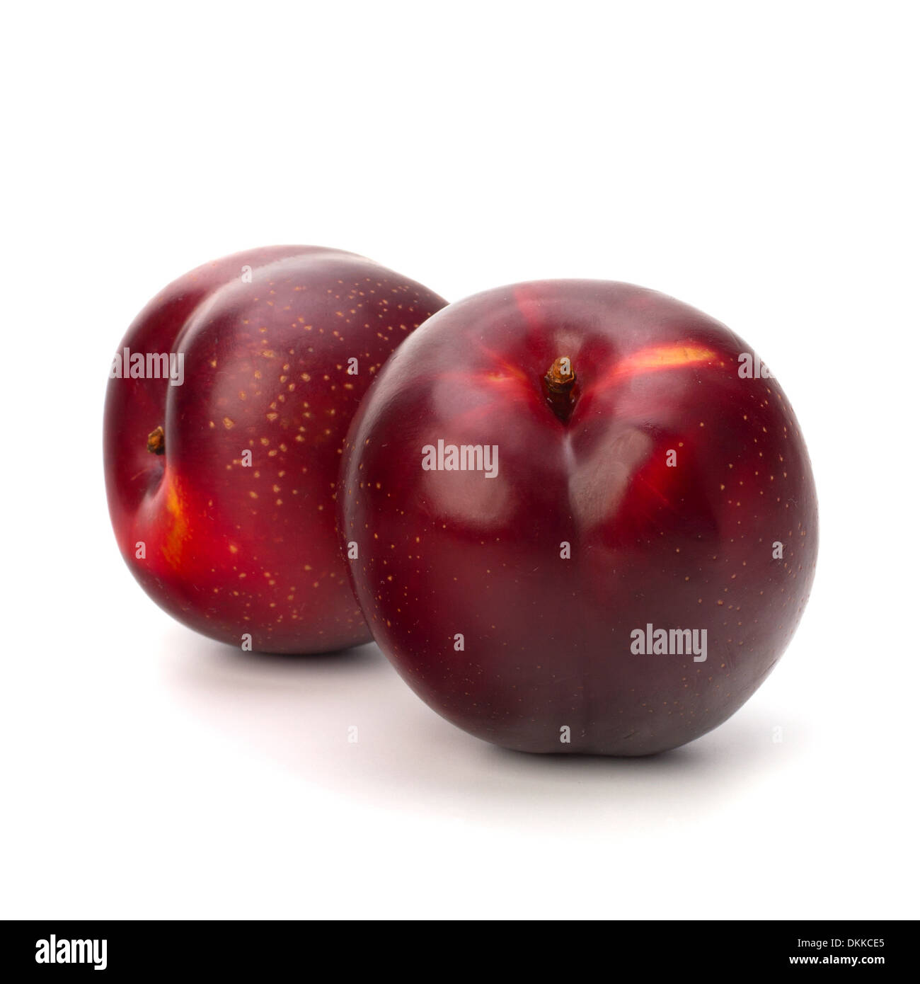 Red plum fruit isolated on white background Stock Photo - Alamy