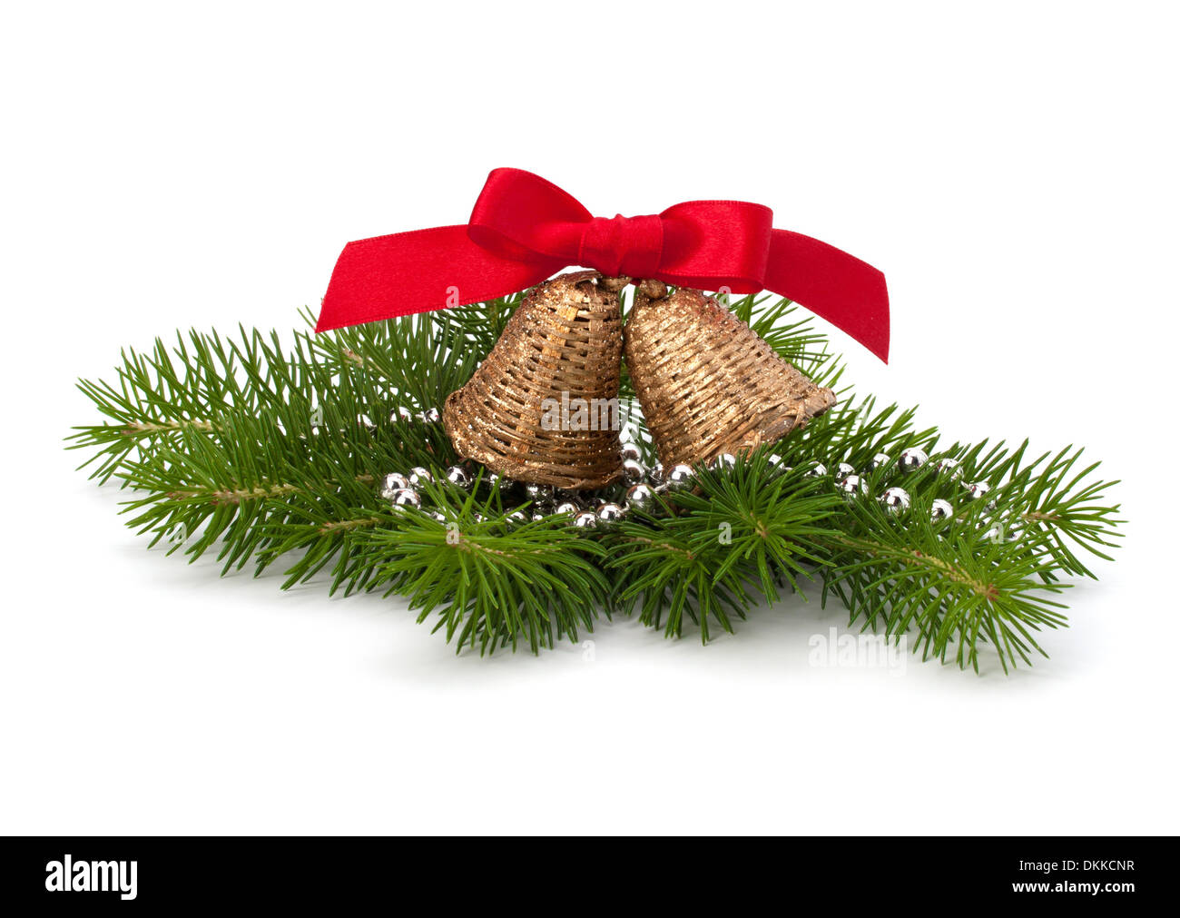 Christmas decoration with bells isolated on white background Stock ...