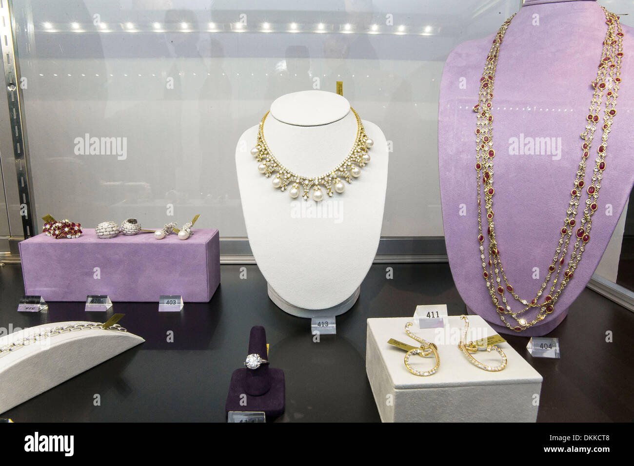 NY, NY, USA. 6th Dec, 2013. Some of the jewels on show at Christies New ...