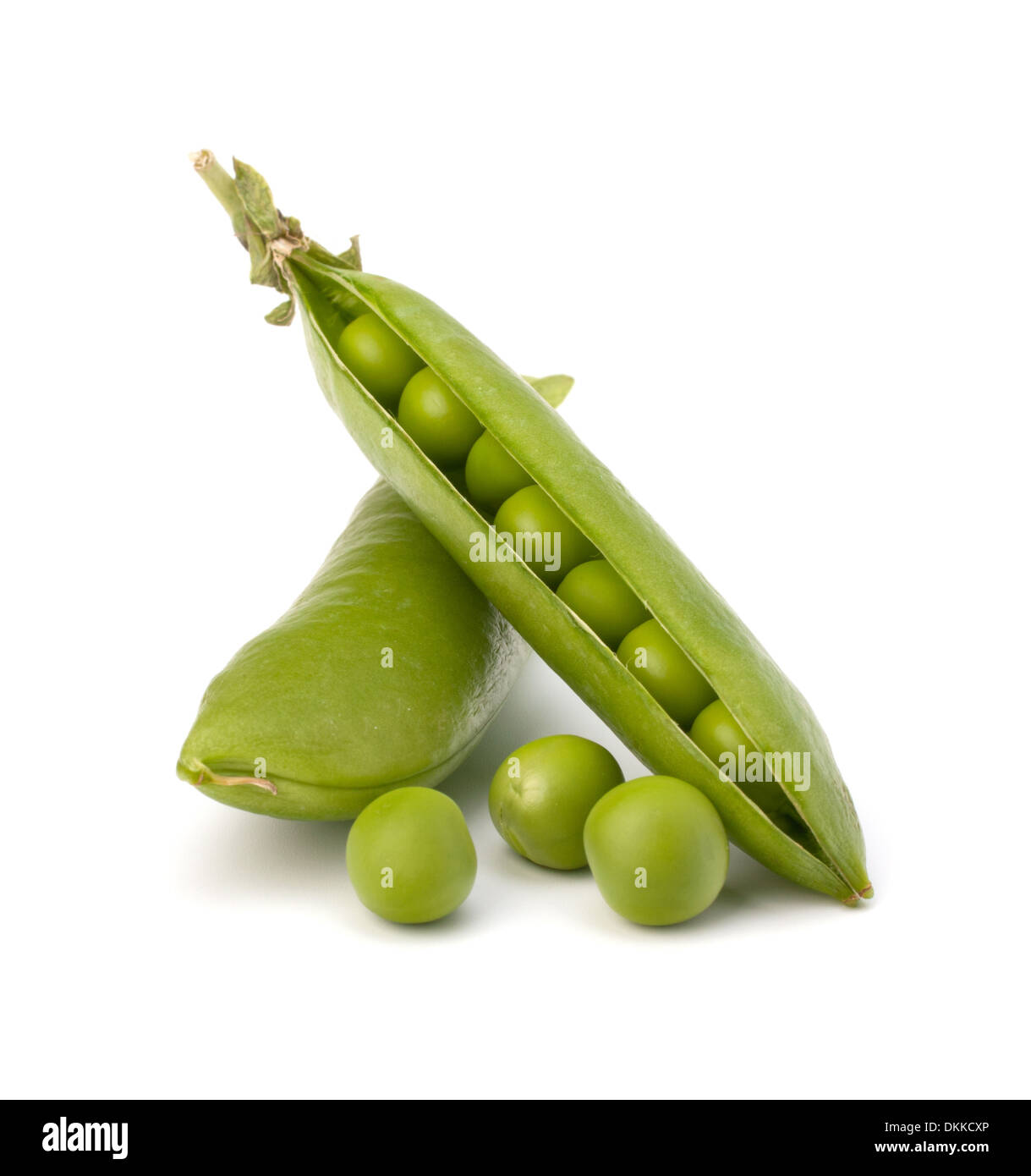 Fresh green pea pod isolated on white background Stock Photo - Alamy
