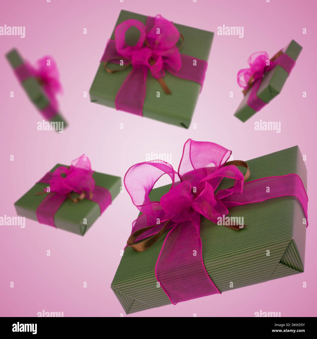 Flying gifts background Stock Photo - Alamy