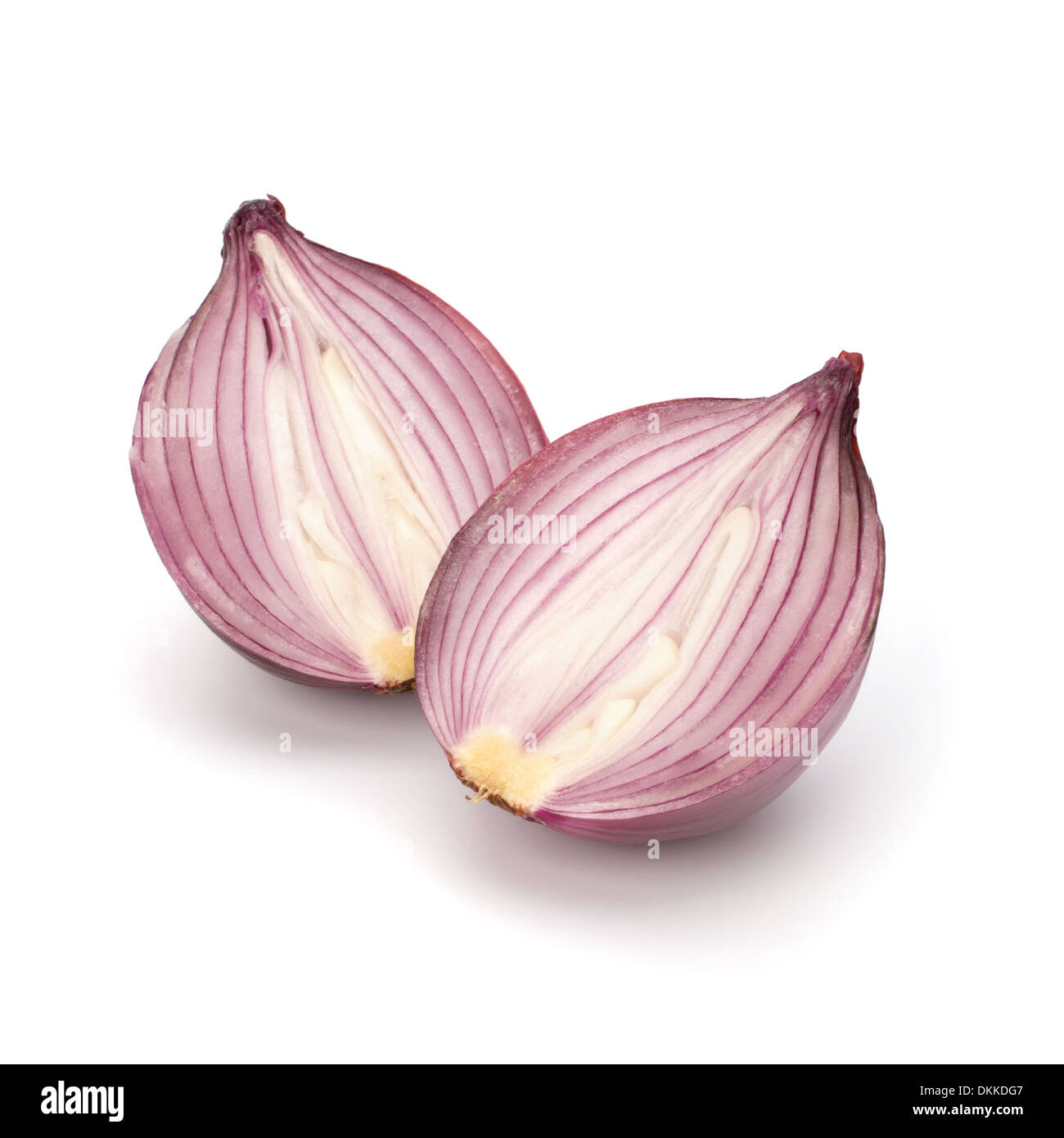 Red sliced onion half isolated on white background Stock Photo - Alamy