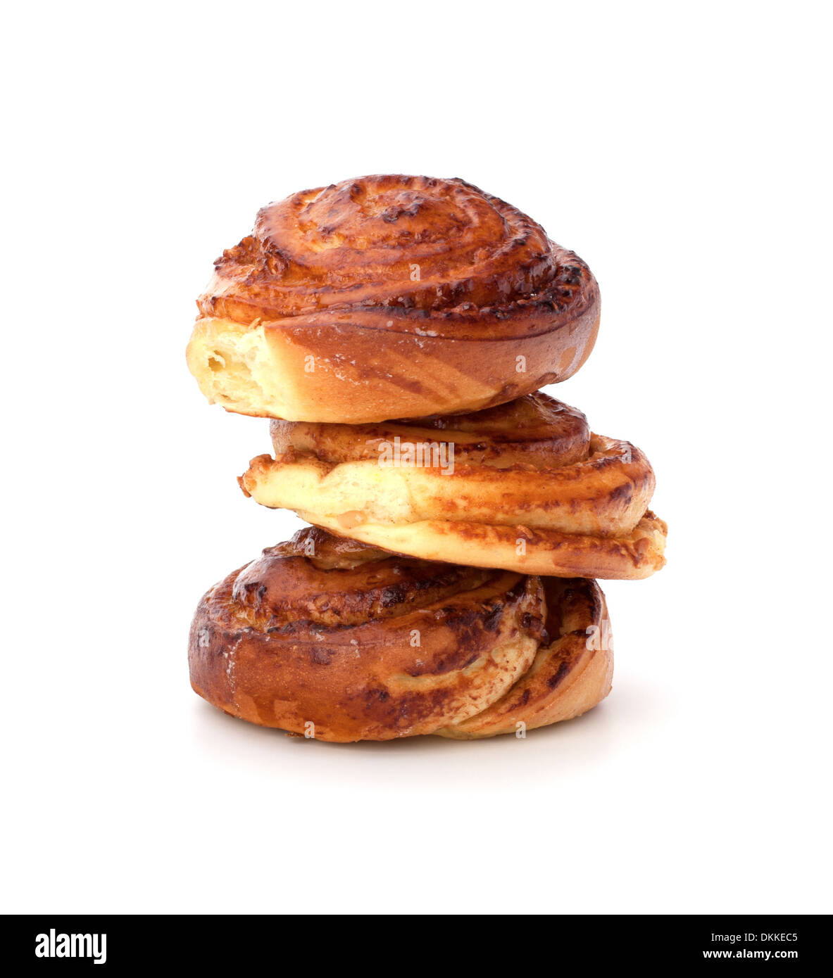 Homemade cream roll isolated on white background Stock Photo - Alamy