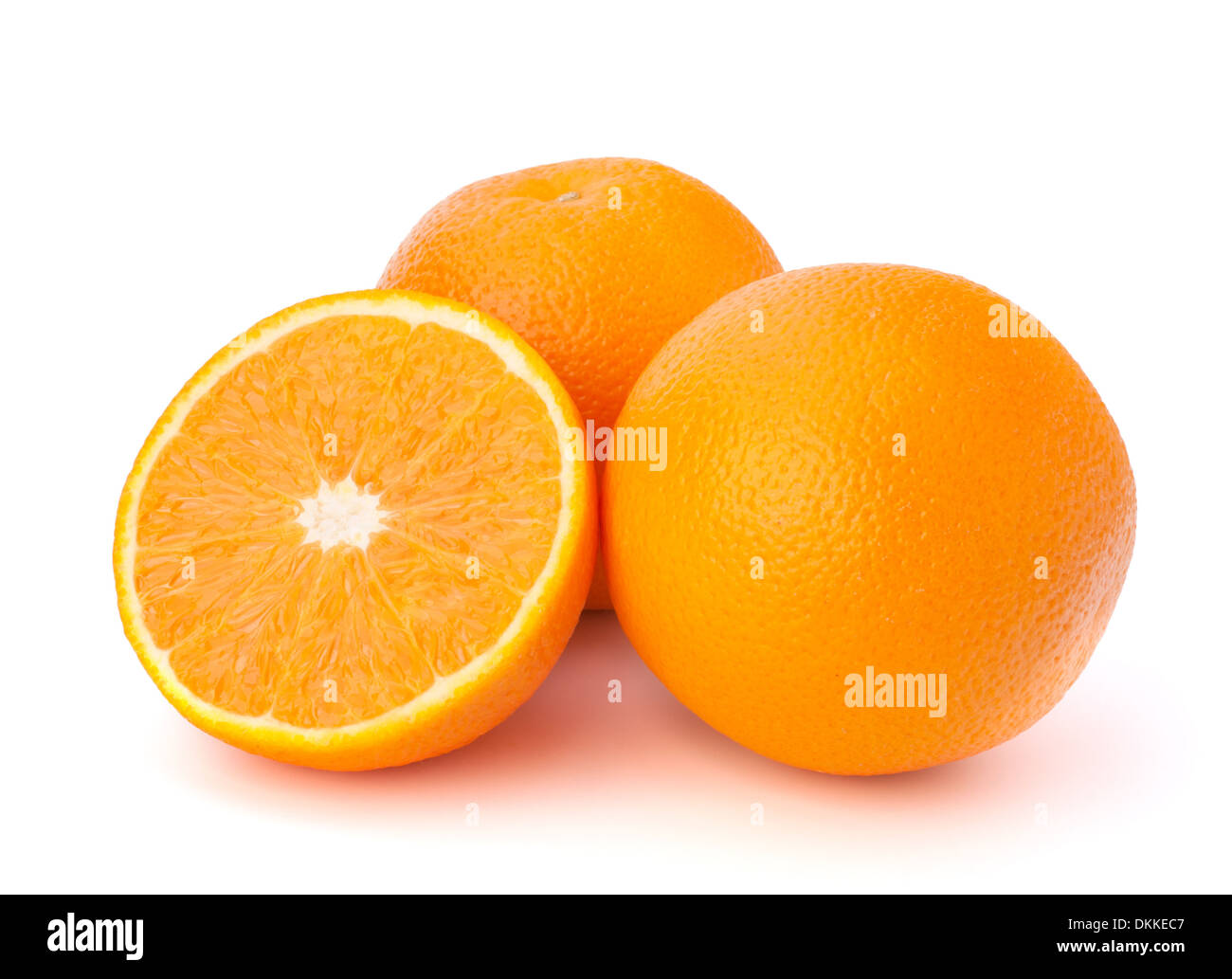 Sliced orange fruit segments isolated on white background Stock Photo ...