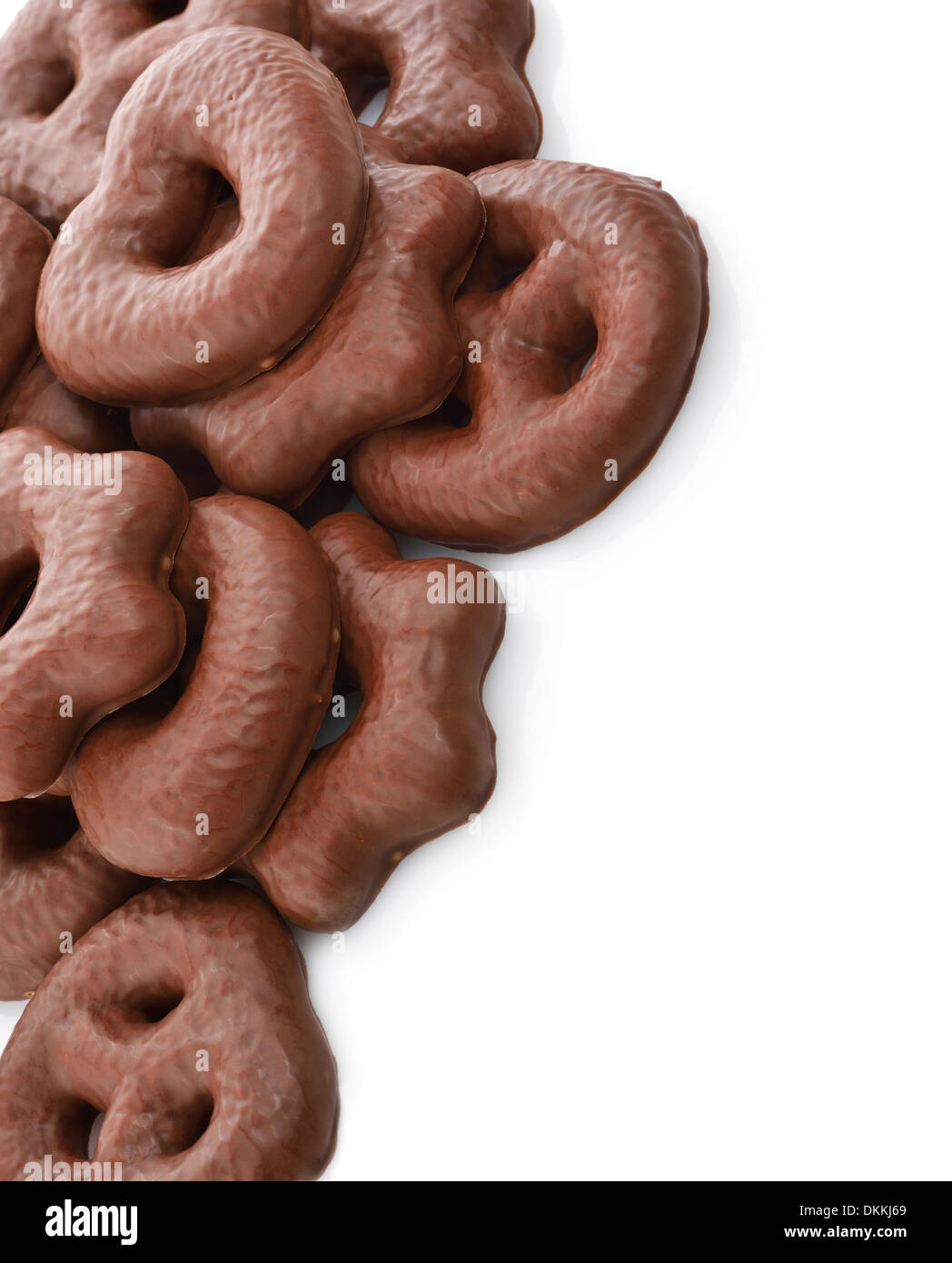 Chocolate Covered Gingerbread Cookies On White Background Stock Photo ...