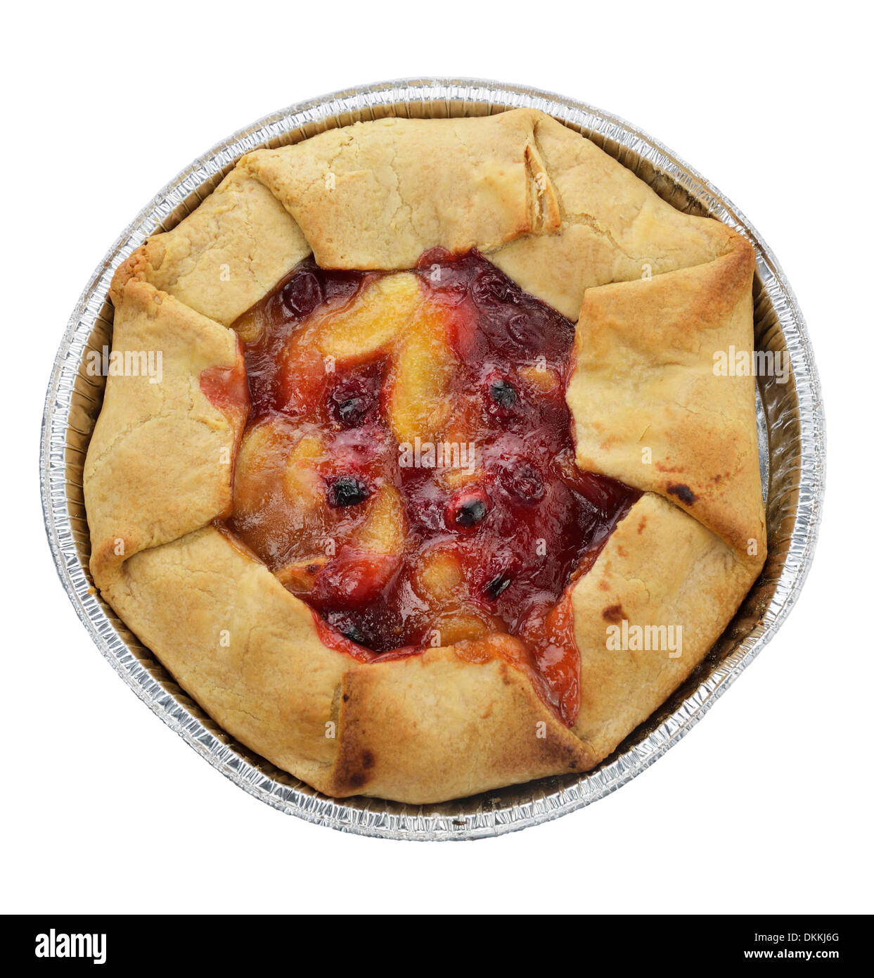 Fruit Pie Isolated On White,Top View Stock Photo - Alamy