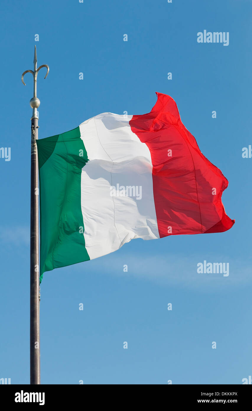 Green, white and red flag against a blue sky Stock Photo - Alamy