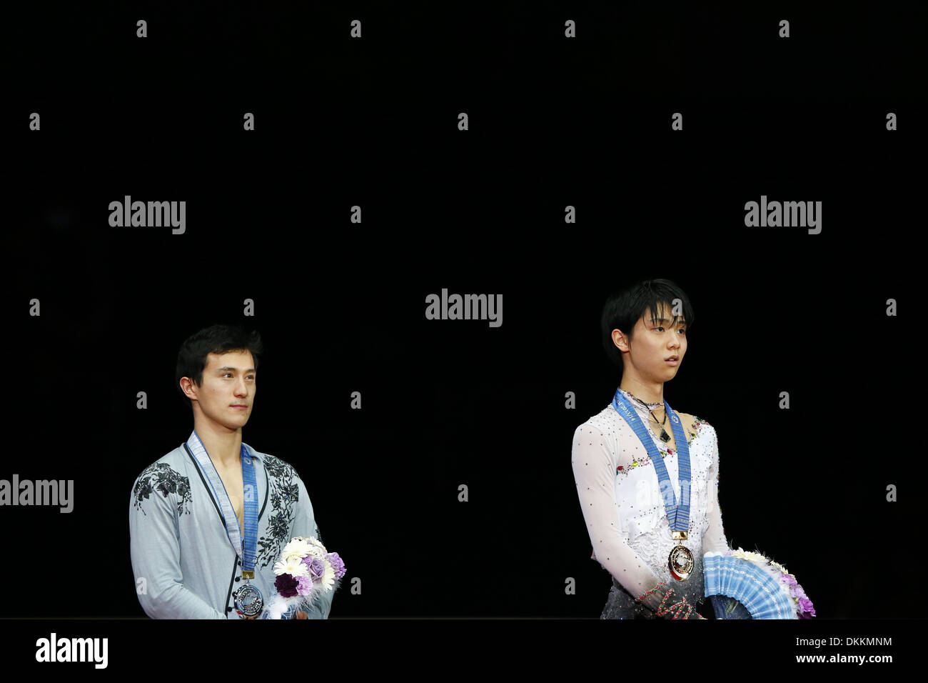 Fukuoka, Japan. 6th Dec, 2013. (L to R) Patrick Chan (CAN), Yuzuru ...