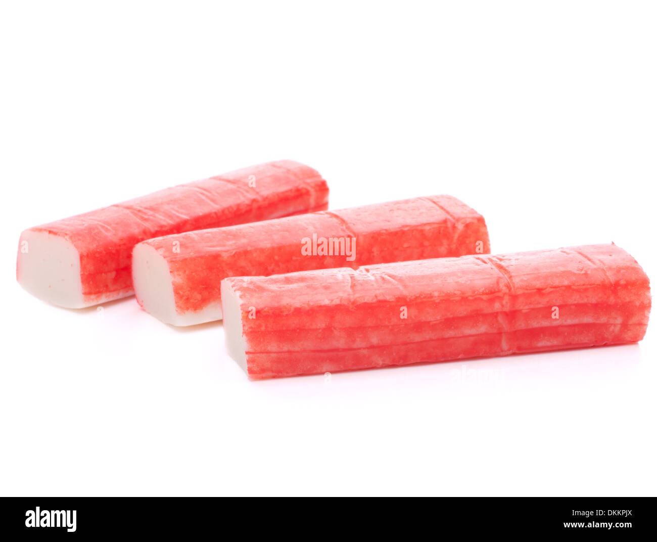 Crab sticks group isolated on white background Stock Photo - Alamy