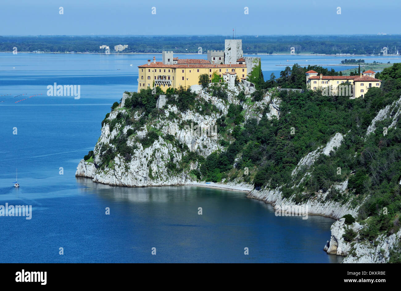 View of Duino Castle built on the rocky coast in the north of the Adriatic Sea Stock Photo - Alamy