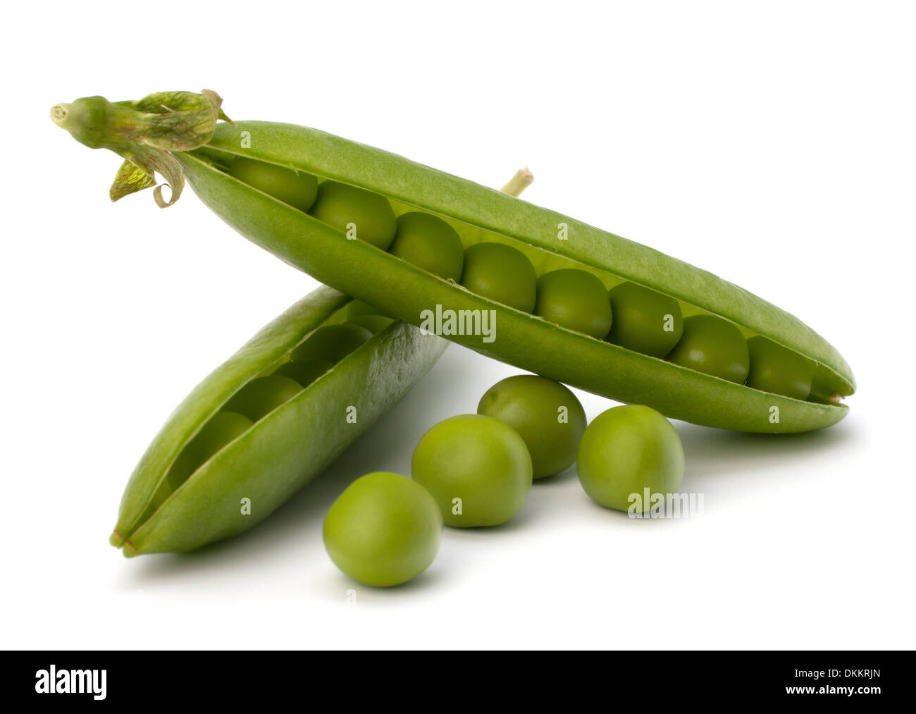 Fresh green pea pod isolated on white background Stock Photo - Alamy