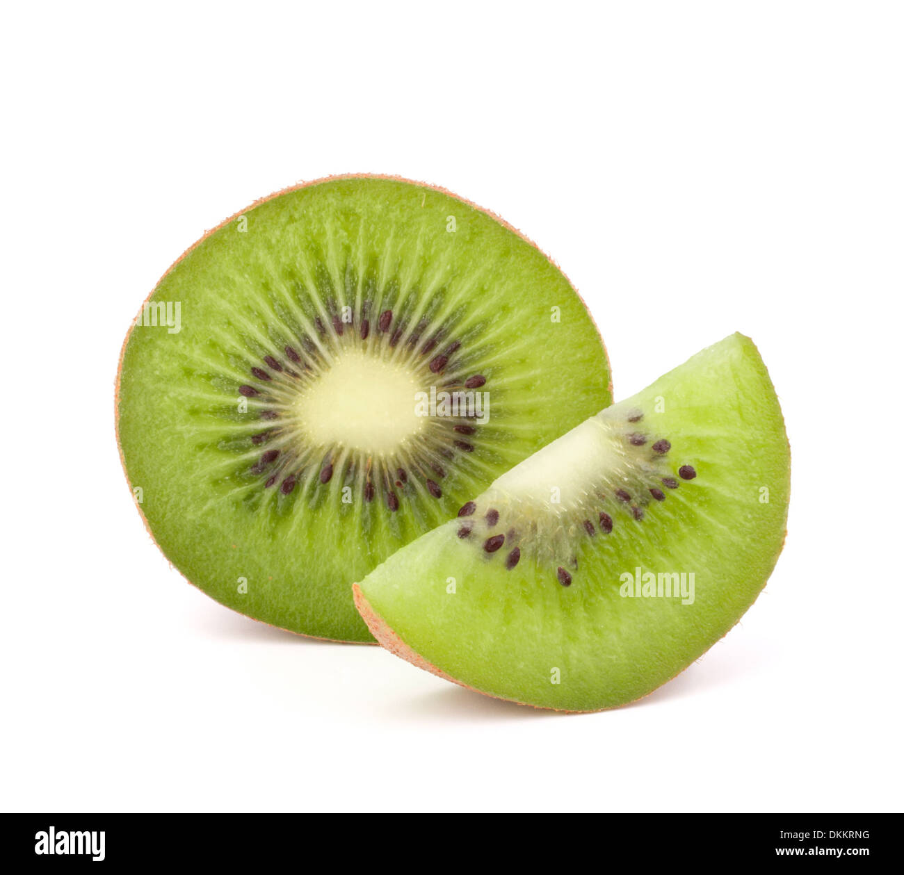 Kiwi fruit sliced segments isolated on white background cutout Stock ...