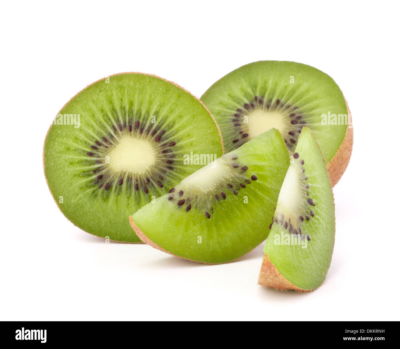 Kiwi fruit sliced segments isolated on white background cutout Stock ...