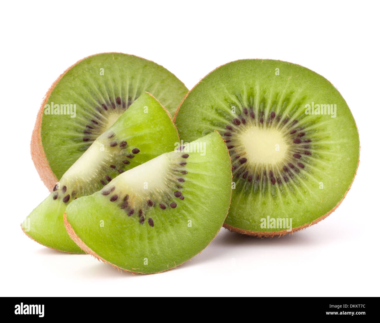 Kiwi fruit sliced segments isolated on white background cutout Stock ...