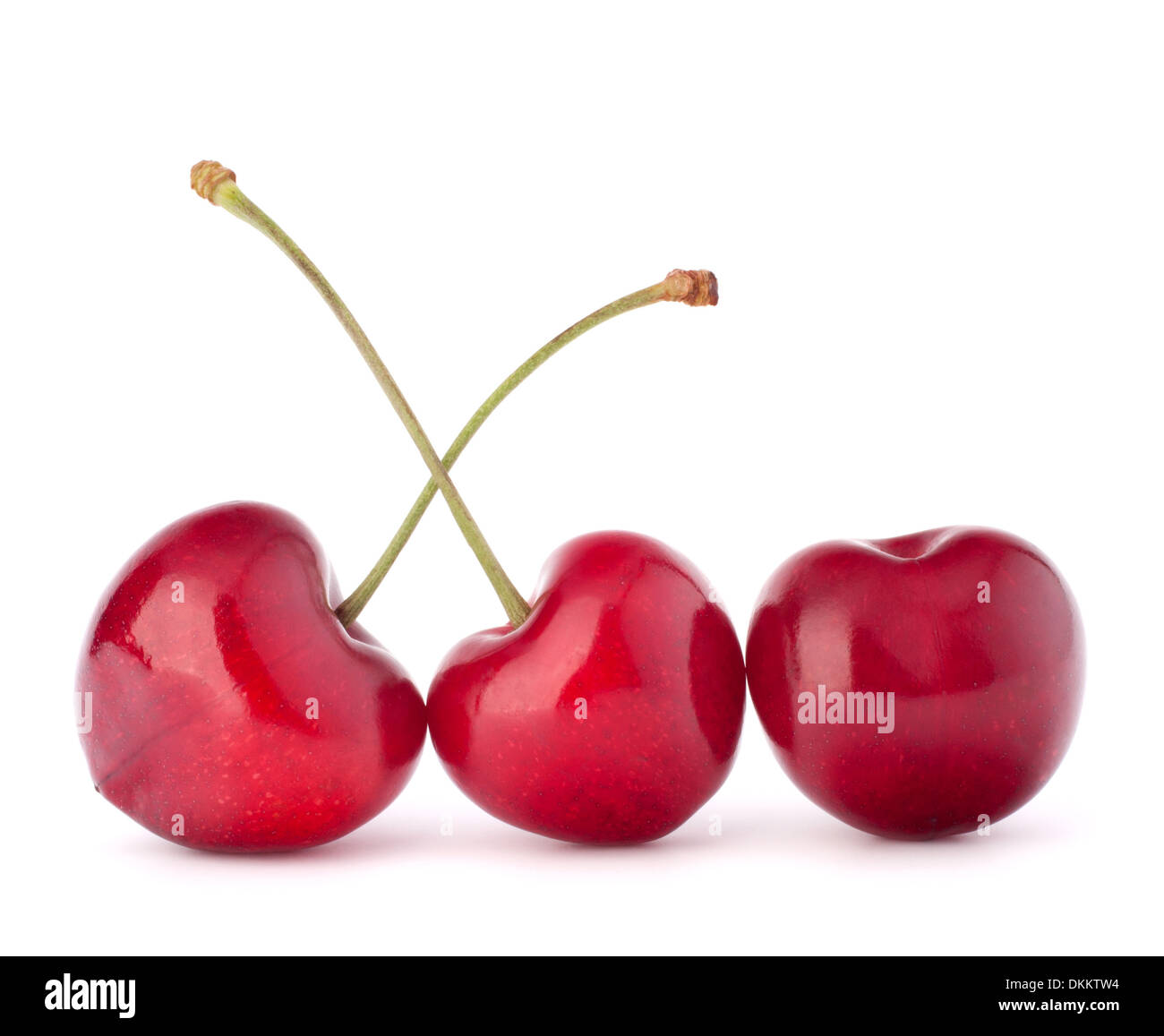 Heart shaped cherry berries isolated on white background cutout Stock ...