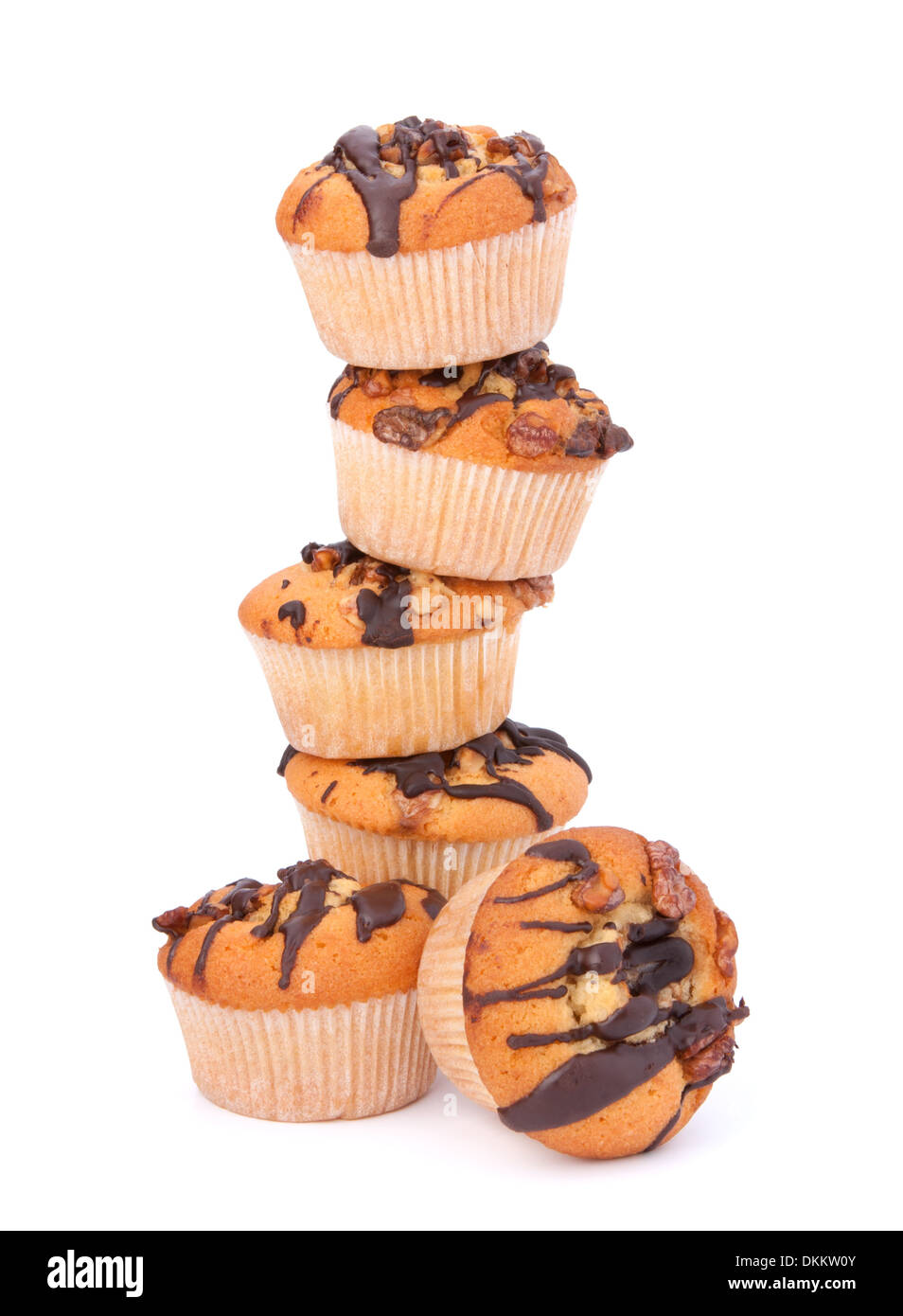 Stacked muffins isolated on white background Stock Photo - Alamy