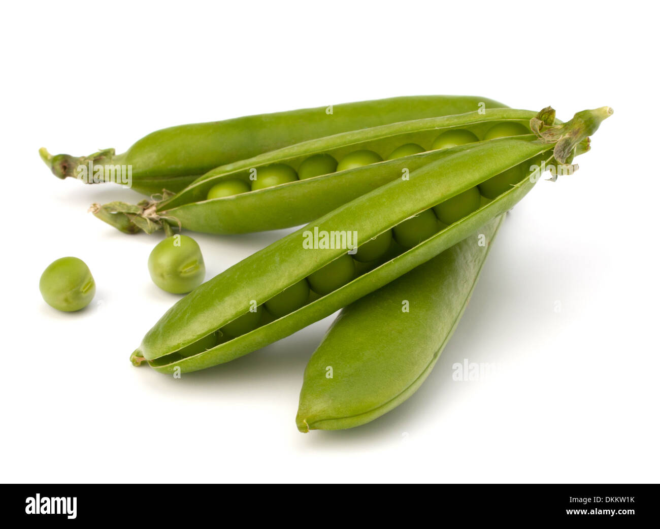 Fresh green pea pod isolated on white background Stock Photo - Alamy