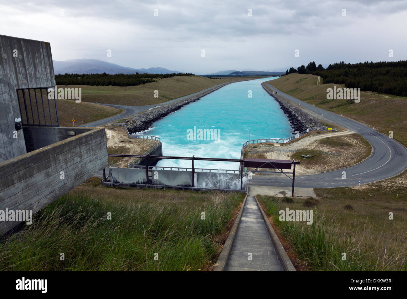 A hydroelectric canal on the South Island of New Zealand Stock Photo ...