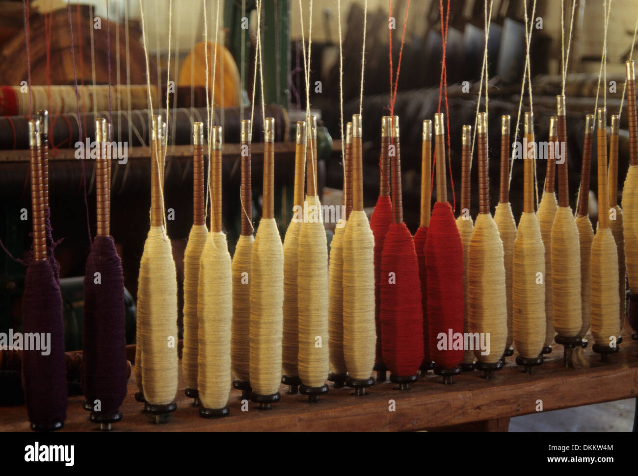 Spindles in Kay Woolen Mill, Mission Mill Museum, Salem, Oregon Stock ...