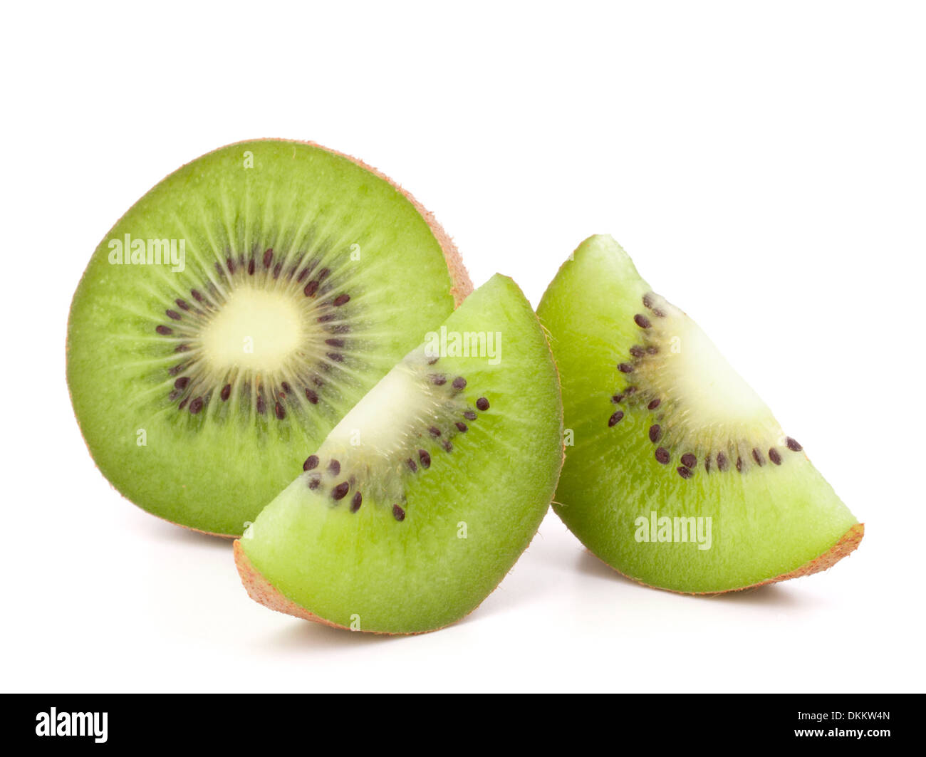 Kiwi fruit sliced segments isolated on white background cutout Stock ...