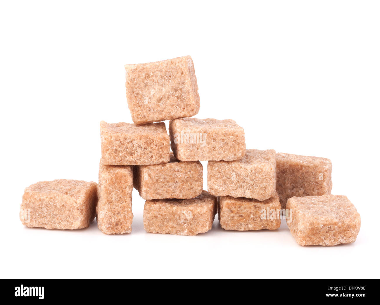 Lump brown cane sugar cubes isolated on white background Stock Photo ...