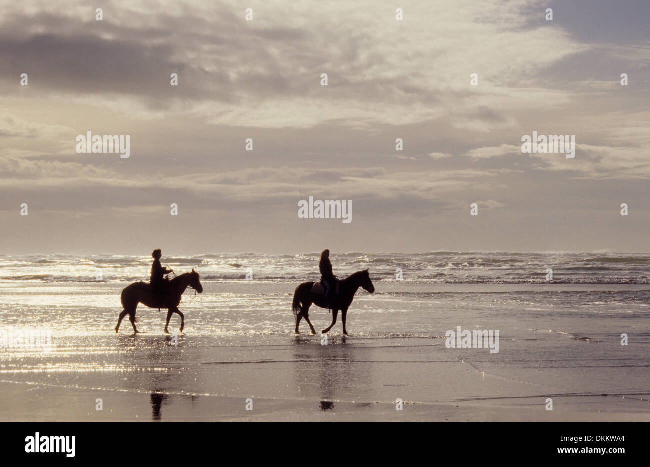 Beach horse riders, Gearhart, Oregon Stock Photo - Alamy