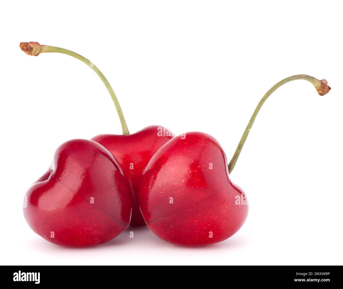 Heart shaped cherry berries isolated on white background cutout Stock ...