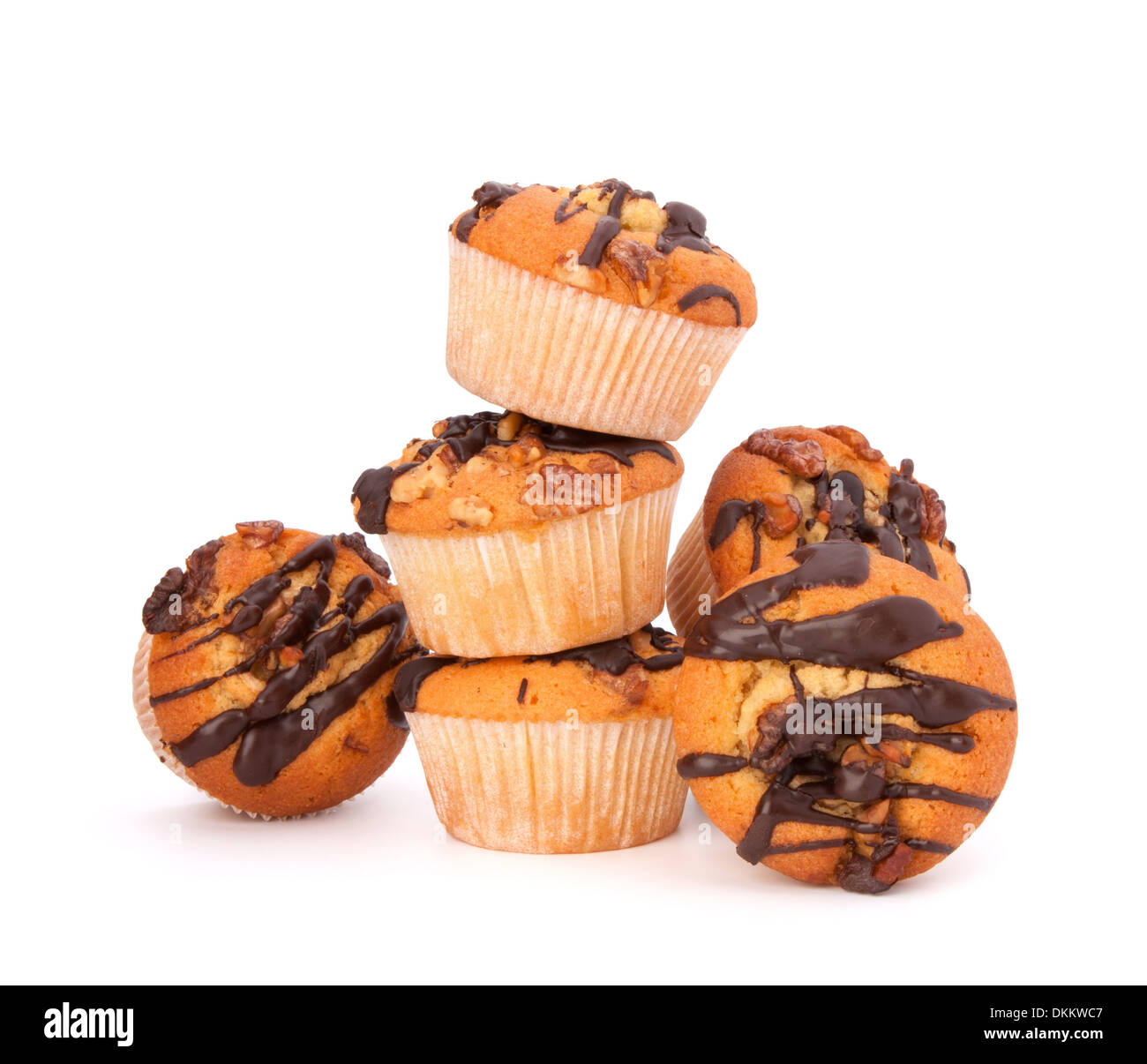 Stacked muffins isolated on white background Stock Photo - Alamy
