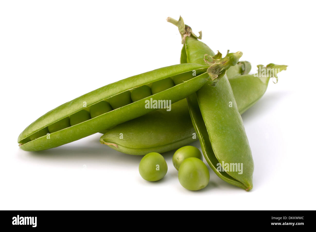 Fresh green pea pod isolated on white background Stock Photo - Alamy