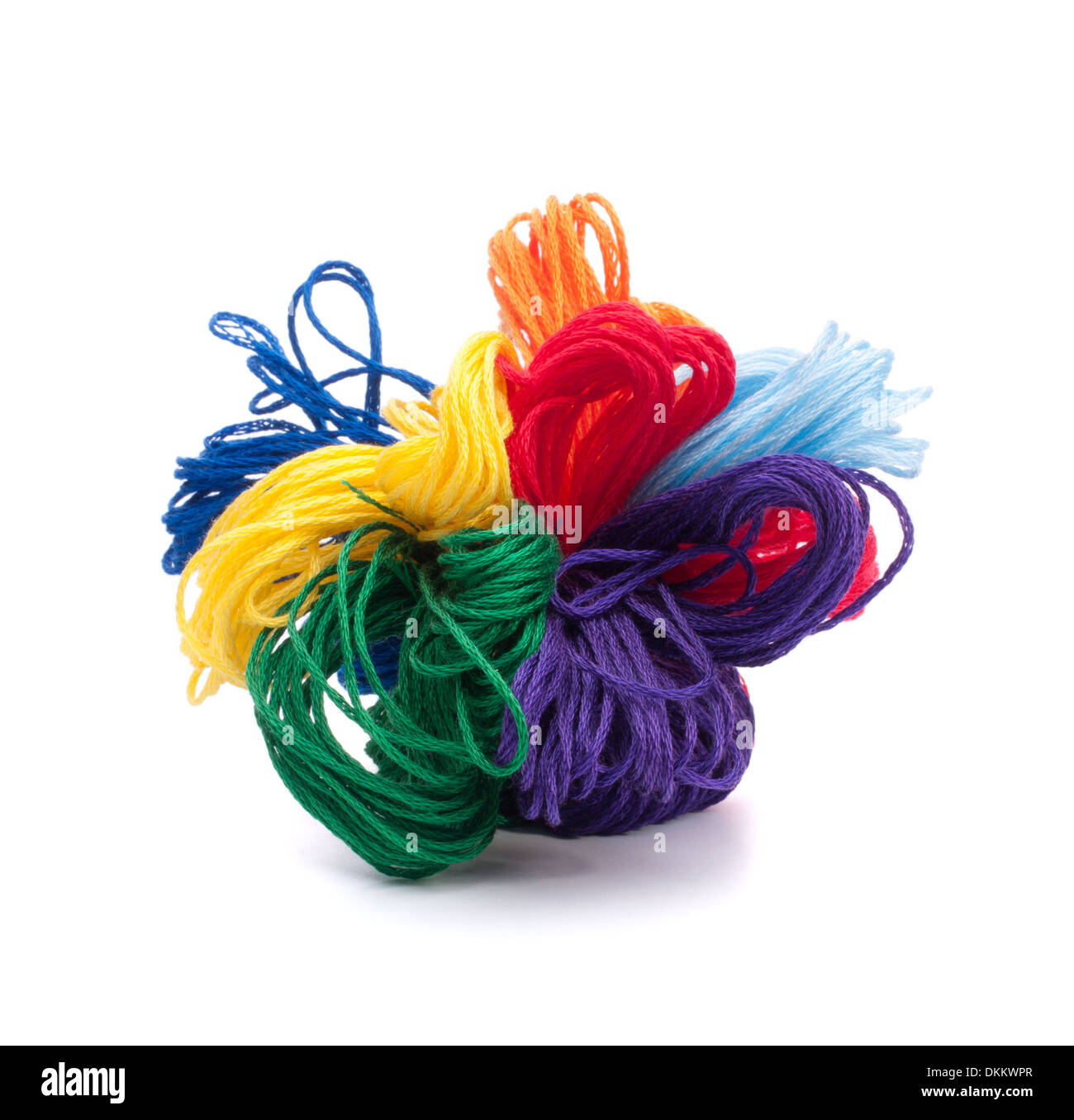Color threads bunch isolated on white background cutout Stock Photo - Alamy